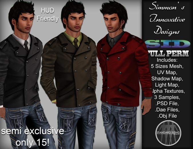Second Life Marketplace - Demo Semi-Exclusive Male Formal Jacket 15 ...