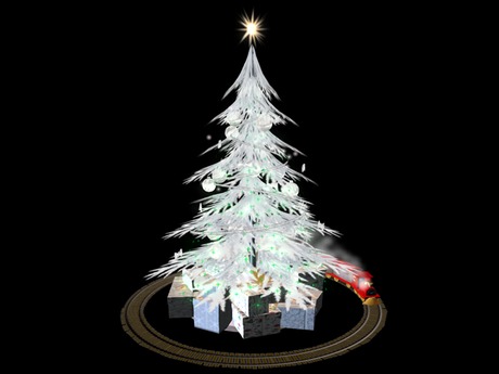Second Life Marketplace - Christmas Tree With Animated ToyTrain - (Large)
