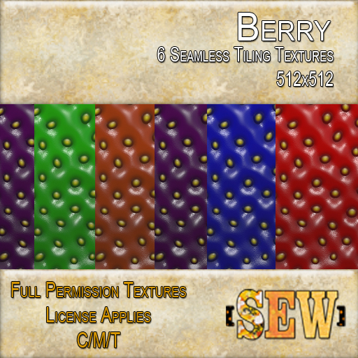 Second Life Marketplace - [SEW] Full Permission Textures - 60L Set - Berry