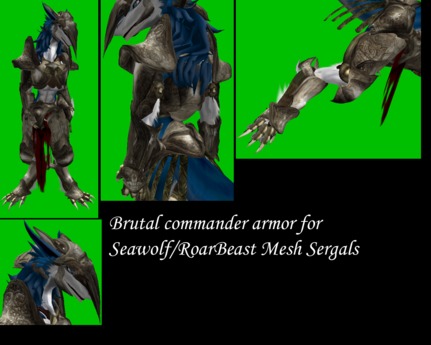 Second Life Marketplace - Mesh Sergal: Brutal commander Silver Blue