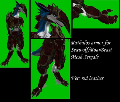 Second Life Marketplace - Mesh Sergal: Rathalos armor Red