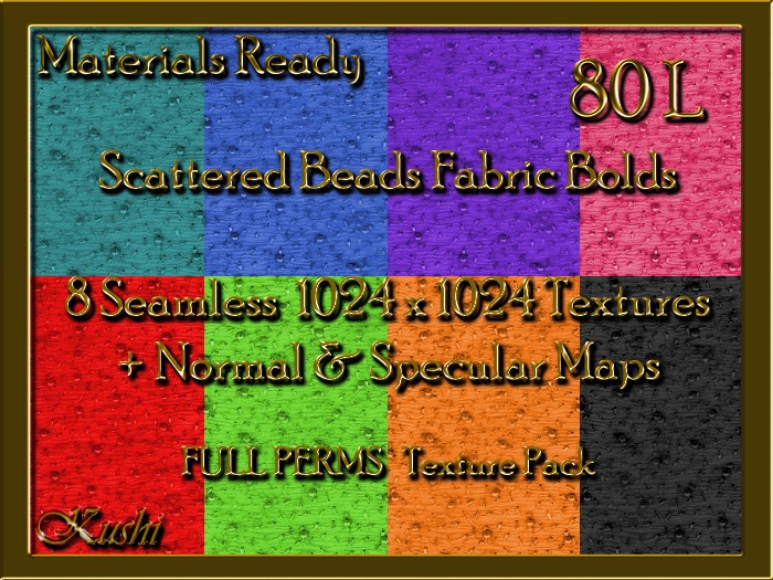 Second Life Marketplace - *Kushi* Scattered Beads Bold Fabric Seamless ...