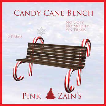 Second Life Marketplace - Candy Cane Bench
