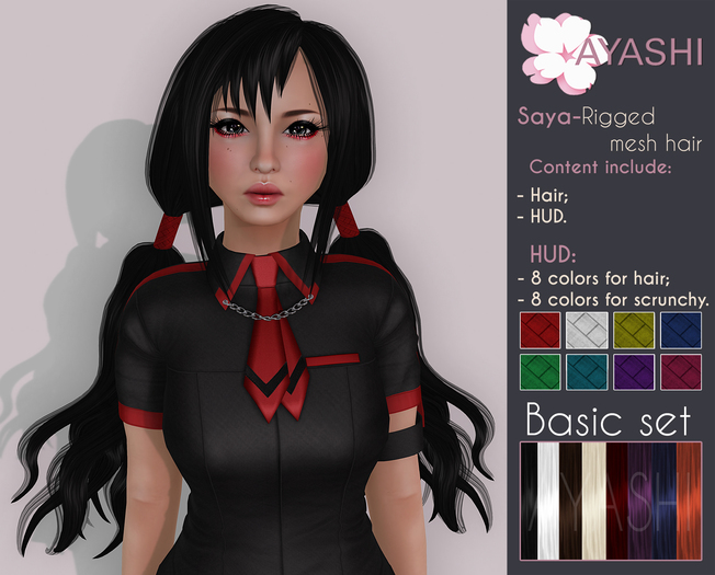 Second Life Marketplace - [^.^Ayashi^.^] Saya hair-Basic set