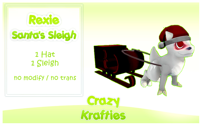 Second Life Marketplace - {Crazy Krafties} Rexie Santa Sleigh