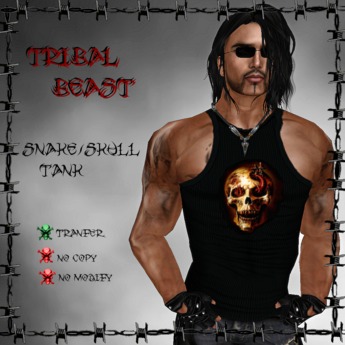 Second Life Marketplace - TRIBAL BEAST SNAKE/SKULL TANK