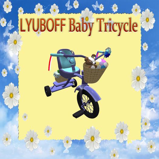 Second Life Marketplace - LYUBOFF Baby Tricycle in Blue
