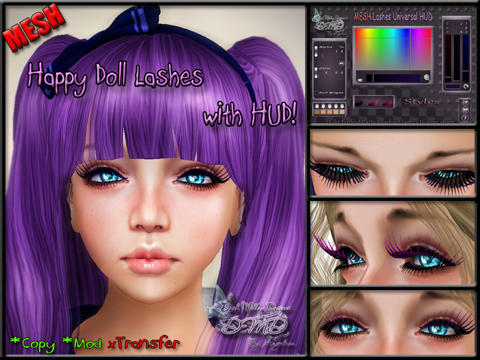 Second Life Marketplace - .::DMD::. "Happy Doll" MESH Lashes + HUD