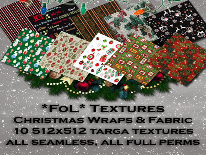 Second Life Marketplace - *FoL* Textures - Christmas Wrap and Fabric