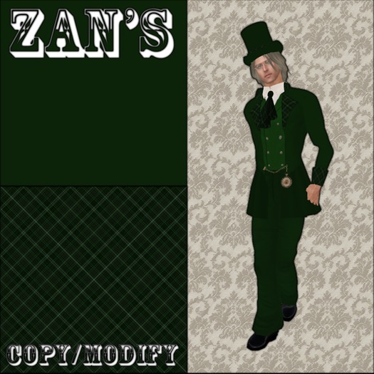 Second Life Marketplace - Zan's men suit blue tartan BOX