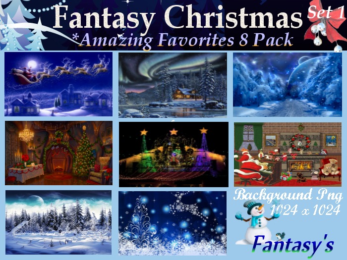 Second Life Marketplace - Fantasy Christmas Set 1_Textures 8 Pack ...
