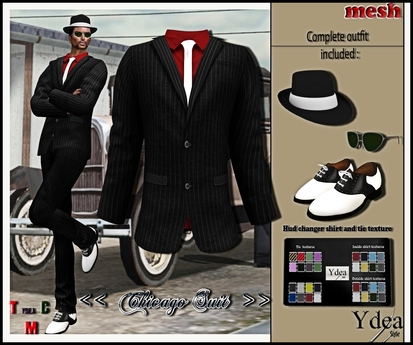 Second Life Marketplace - **Ydea Chicago suit black stripe**
