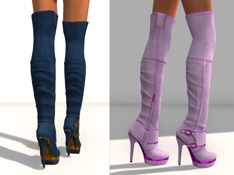 Second Life Marketplace - LQMesh Overknees Boots KIM - REDGRAVE