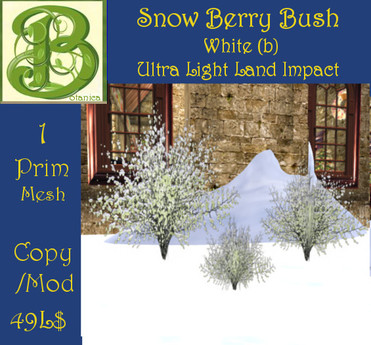 Second Life Marketplace - Ultra Light Mesh White 5b.Snow Berry, .5LI ea ...