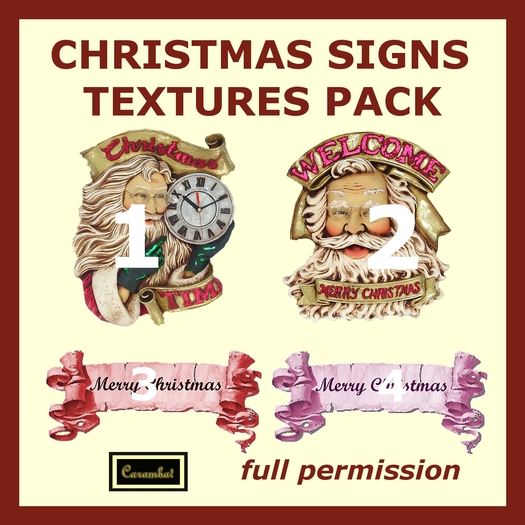 Second Life Marketplace - Christmas signs - textures pack