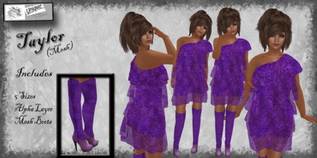 Second Life Marketplace - Unique Clothing-Taylor-Swirls-Purple