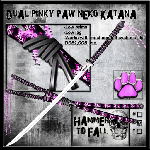 Second Life Marketplace - *HTF* - Dual Pinky Paw Neko Katana