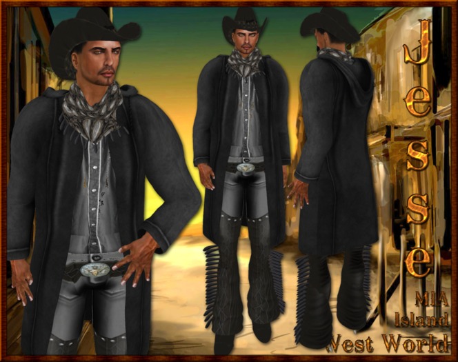 Second Life Marketplace - Cowboy Jesse Includes Mesh Coat Pants Hat ...