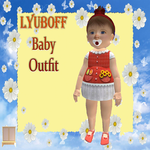 Second Life Marketplace - Maya's Candy Red Outfit (light+tan+dark skin) for LYUBOFF Baby (8-36 ...