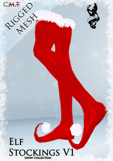 Second Life Marketplace - Dark Wing] Rigged Mesh Elf Stocking_V1_Red