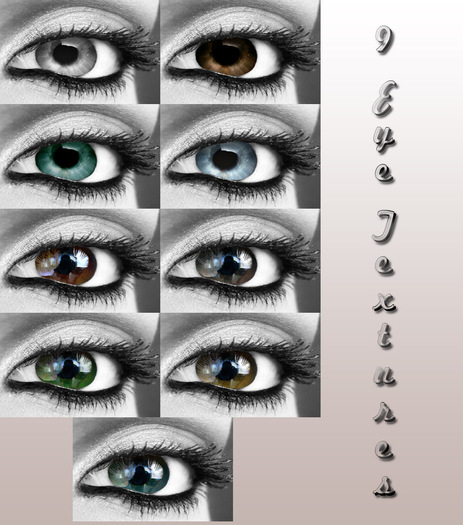 Second Life Marketplace - Full Perm 9 High Resolution Eye Templates PNG ...