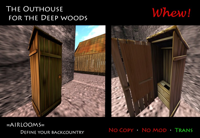 Second Life Marketplace - Airlooms= The Outhouse v1.0 BOX