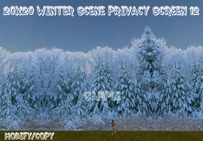 Second Life Marketplace - 20x20 Winter Scene Privacy Screen 12 (Seamless)