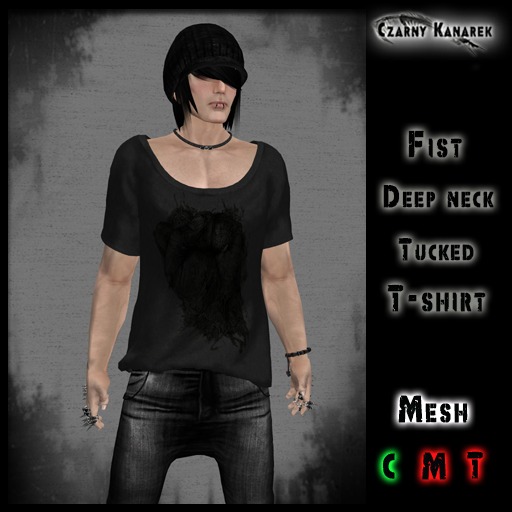 Second Life Marketplace - ::CK:: Demo Deep Neck Tucked T-shirt