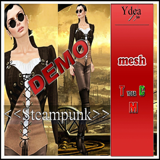 Second Life Marketplace Ydea Steampunk Lady Brown Demo