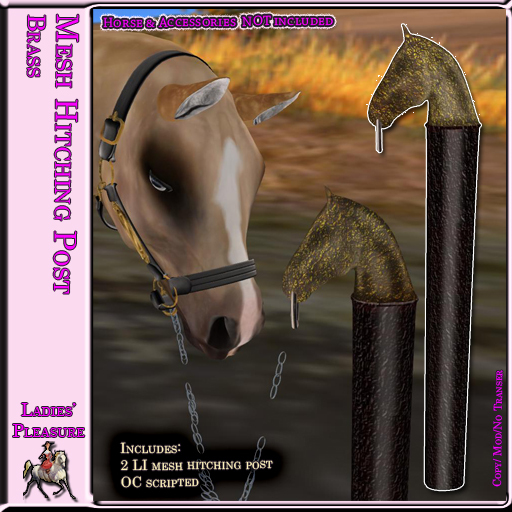 Second Life Marketplace - ~LP~Mesh Hitching Post (Boxed) Brass