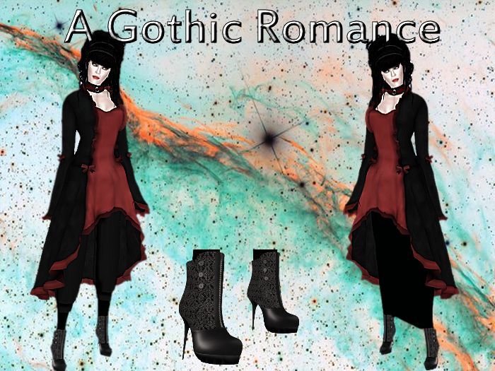 Second Life Marketplace - A Gothic Romance - Gothic gown with bell sleeves