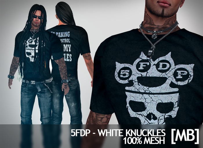 Second Life Marketplace - [MB] 5FDP - White Knuckles Mesh Shirt
