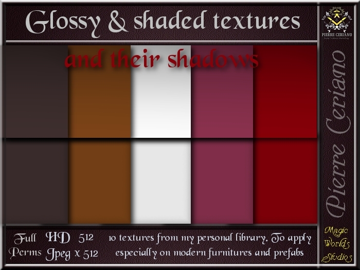 Second Life Marketplace - Glossy & shaded textures and their shadows ...