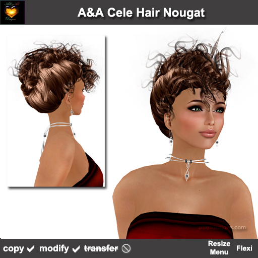 Second Life Marketplace - A&A Cele Hair Nougat. Elegant updo, wavy ...