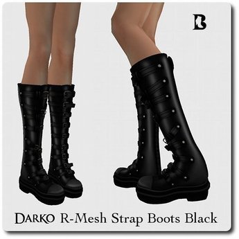 Second Life Marketplace - Blackburns Darko R-Mesh Boots Black DEMO's