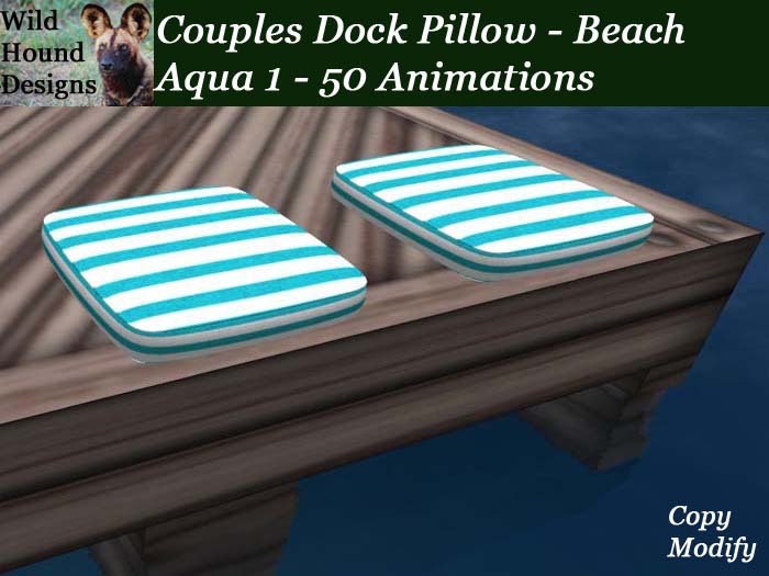 Second Life Marketplace - [WHD] -- Dock Pillow - Couples - Beach - Aqua ...