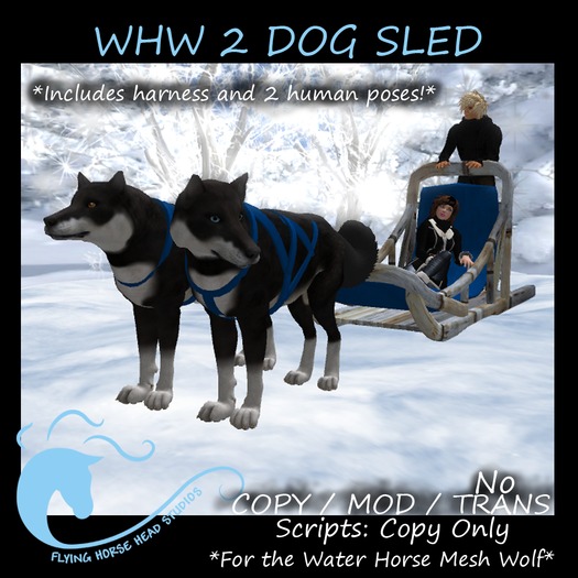 Second Life Marketplace - WH Mesh Wolf 2 Dog Sled