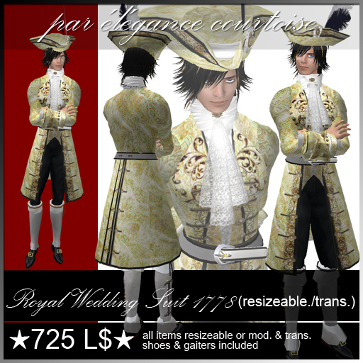 Second Life Marketplace - *FDL* Royal Wedding Suit 1778, Versailles ...