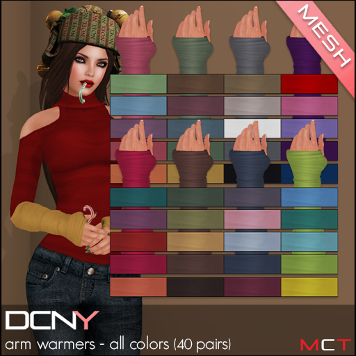 Second Life Marketplace - DCNY Mesh Arm Warmers, All Colors Pack
