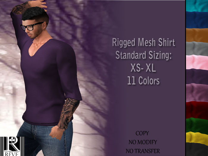 Second Life Marketplace Reve Beta Shirt Demo