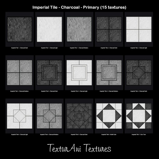 Second Life Marketplace - Imperial Tile - Charcoal - Primary (15 textures)