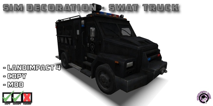 Second Life Marketplace - Sim Decoration - Swat Truck
