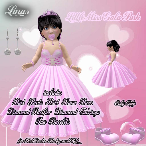 Second Life Marketplace - [Linas] Little Miss Gala Pink Outfit *Toddleedoo*