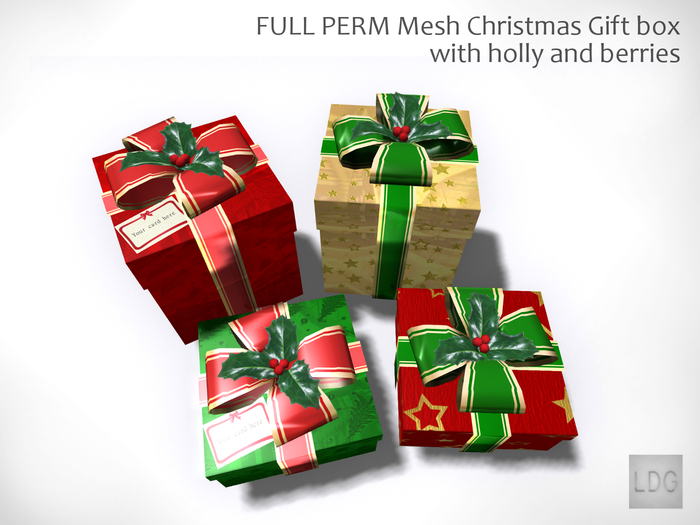 Second Life Marketplace - FULL PERM 230 Mesh Christmas Gift box with ...
