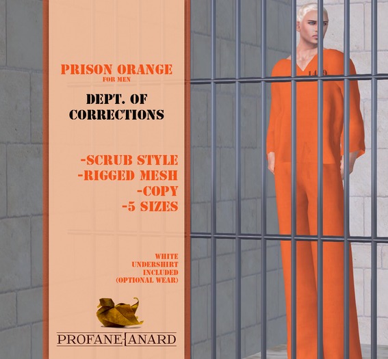 Second Life Marketplace - PC - Dept. of Corrections Prison Orange ...