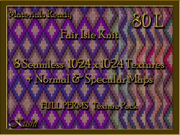 Second Life Marketplace - *Kushi* Fair Isle Knit Woollen Seamless ...