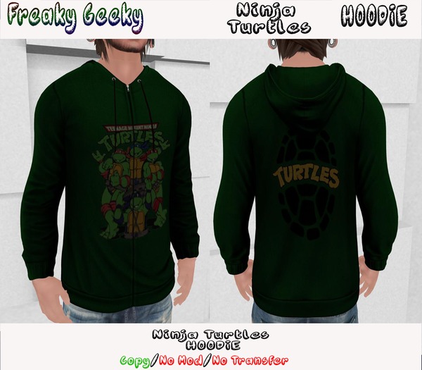 Second Life Marketplace - Freaky Geeky- ninja turtles Hoodie