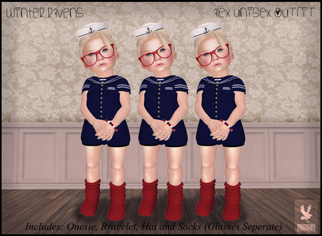 Second Life Marketplace - Winter Ravens : Alex the Sailor Onesie UNISEX