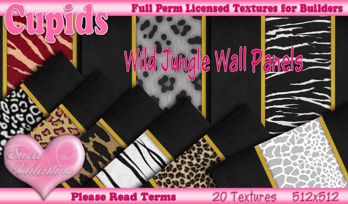Second Life Marketplace - *Cupids Textures * 20 WILD JUNGLE WALL PANELS ...