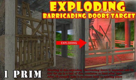 Second Life Marketplace - Exploded wooden barricading door,combat.[role ...